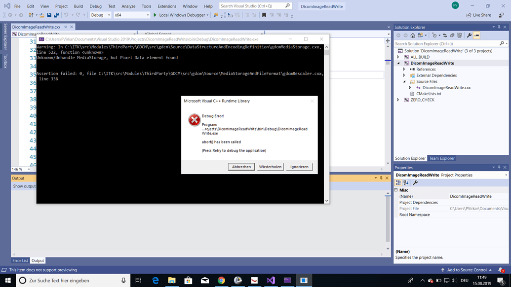 ITK error : GDCM could not read the DICOM image showing ... ITK error : GDCM could not read the DICOM image showing ...