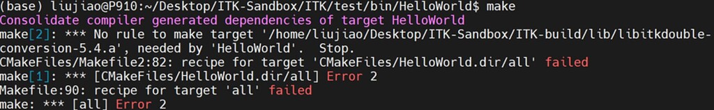 I tried to configure itk on Linux and found an error, what is the ...