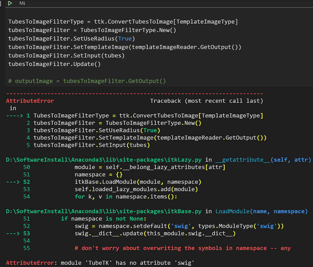 BUG: module 'TubeTK' has no attribute 'swig' - Engineering - ITK
