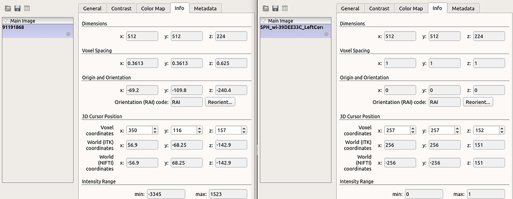 Dicom Nrrd Nifti Spacing Origin Mismatch Itk 