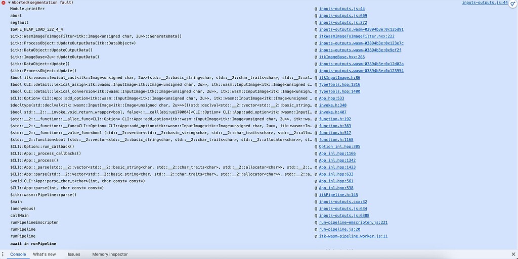 Running Pipeline Inputs/Outputs Tutorial in Browser - Beginner Questions - ITK